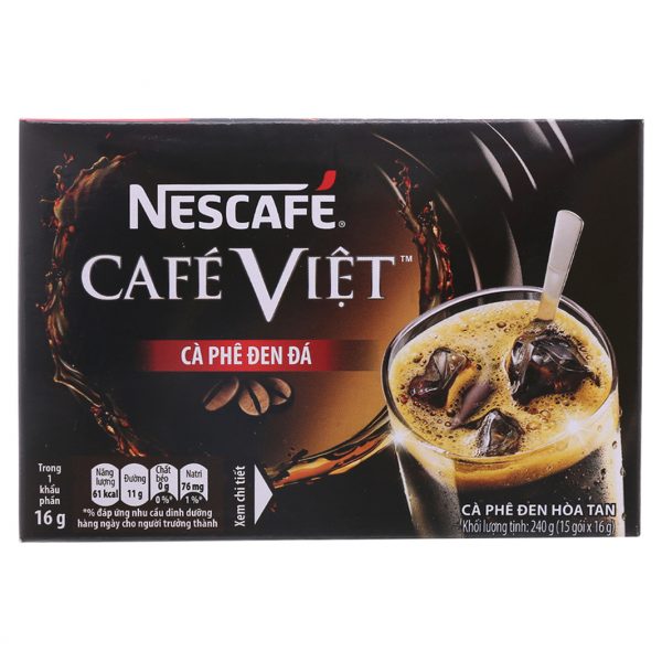 NESCAFE CAFE VIET INSTANT COFFEE DRINK MIX BLACK ICED COFFEE BOX 240G