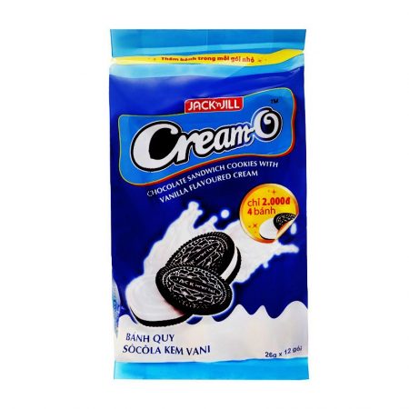CREAM-O CHOCOLATE SANDWICH COOKIES WITH VANILA FLAVOURED CREAM 312G (12 ...