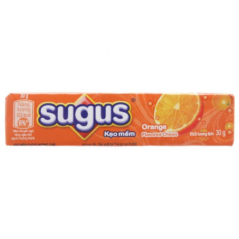 SUGUS ORANGE FLAVOURED CHEWS BAR 30G